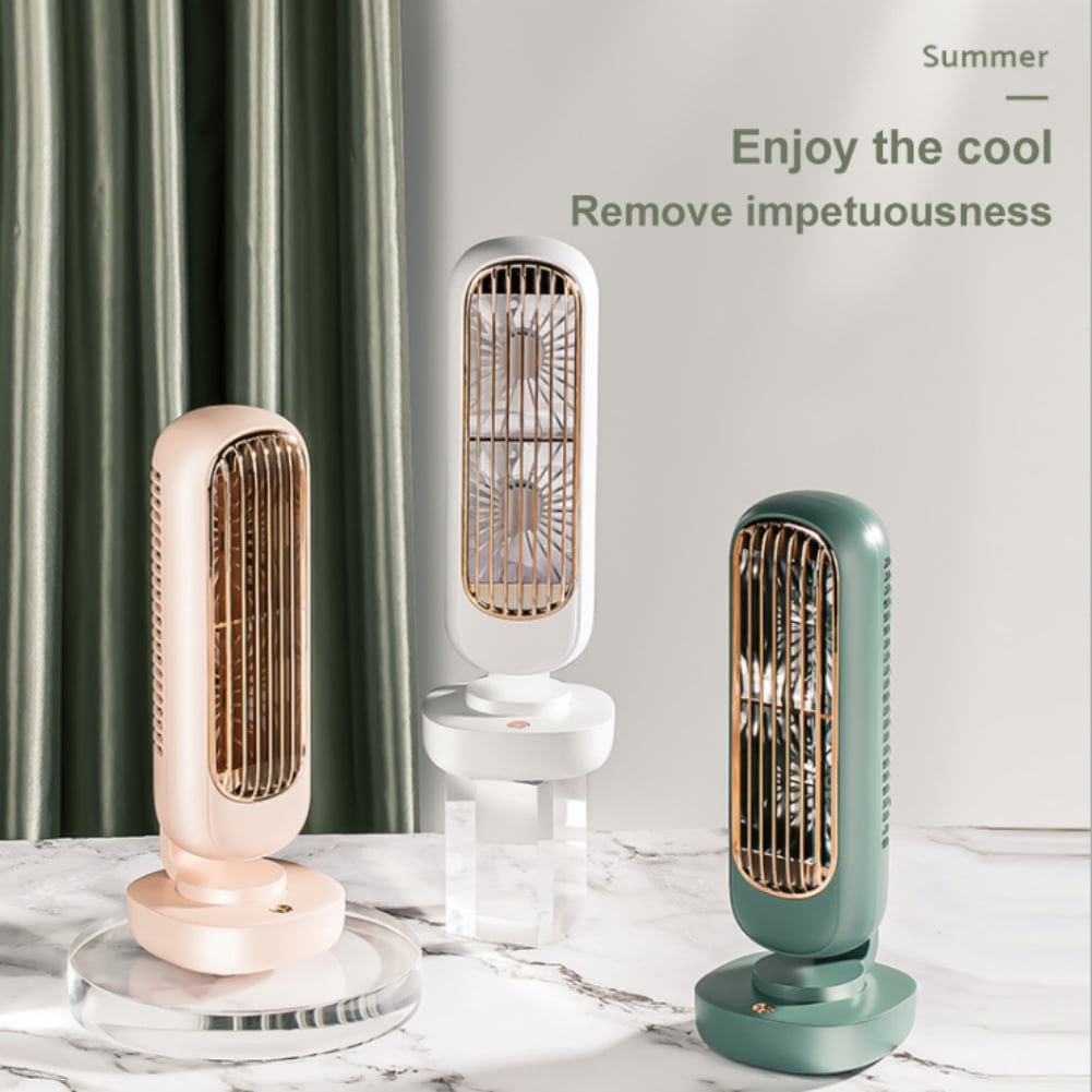 New Retro Double-leaf Tower Fan Office Desktop Fan Vertical Portable ...