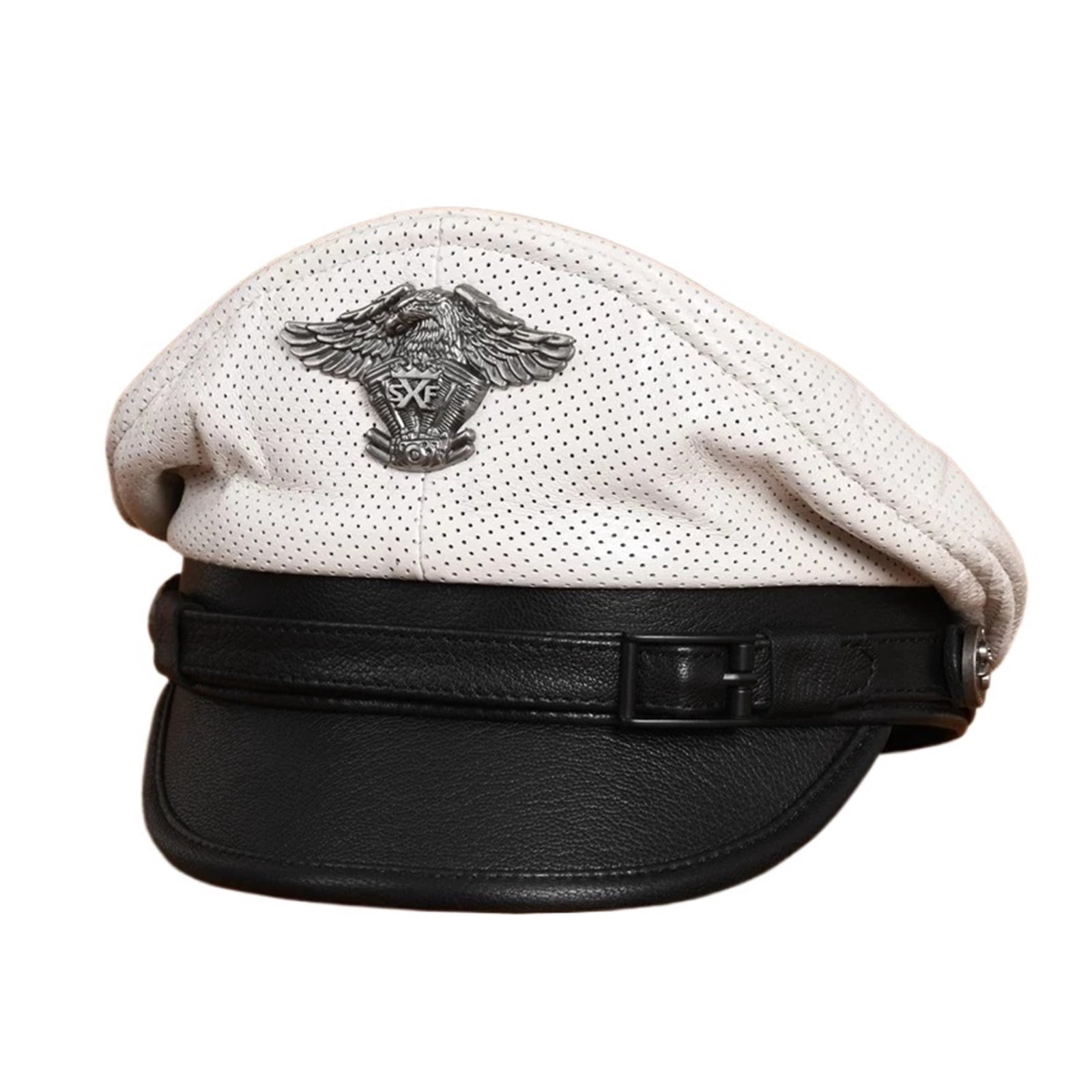 New Retro German Caps For Men Male Genuine Leather Flat Top Hats ...