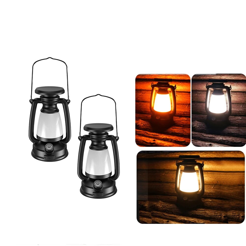 New Retro Lamp Tri-Color Led Stepless Dimming Light Source Portable ...