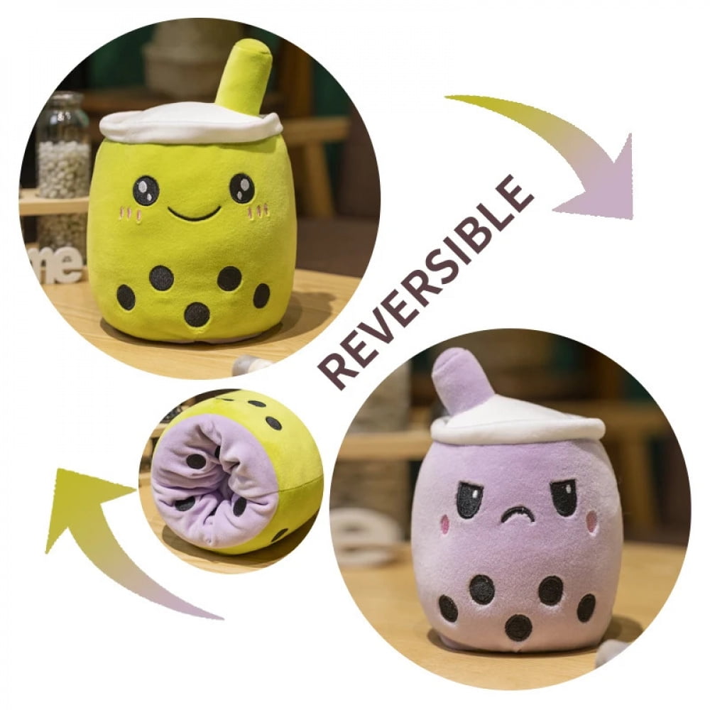 New Reversible Boba Plush Toys Double-Sided Bubble Tea Soft Doll ...