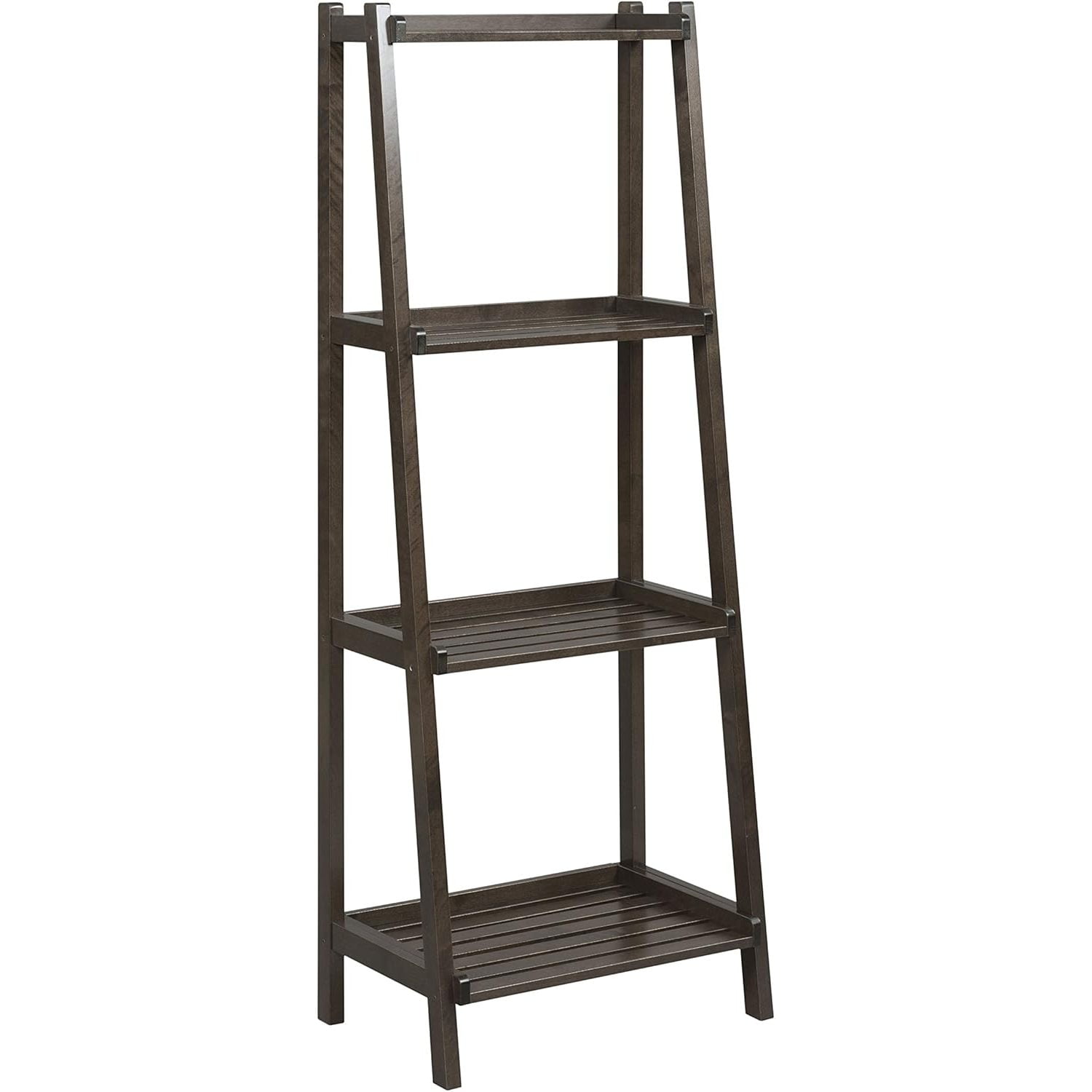 New Ridge Home Goods Dunnsville 4-Tier Ladder Shelf, Large, Espresso ...