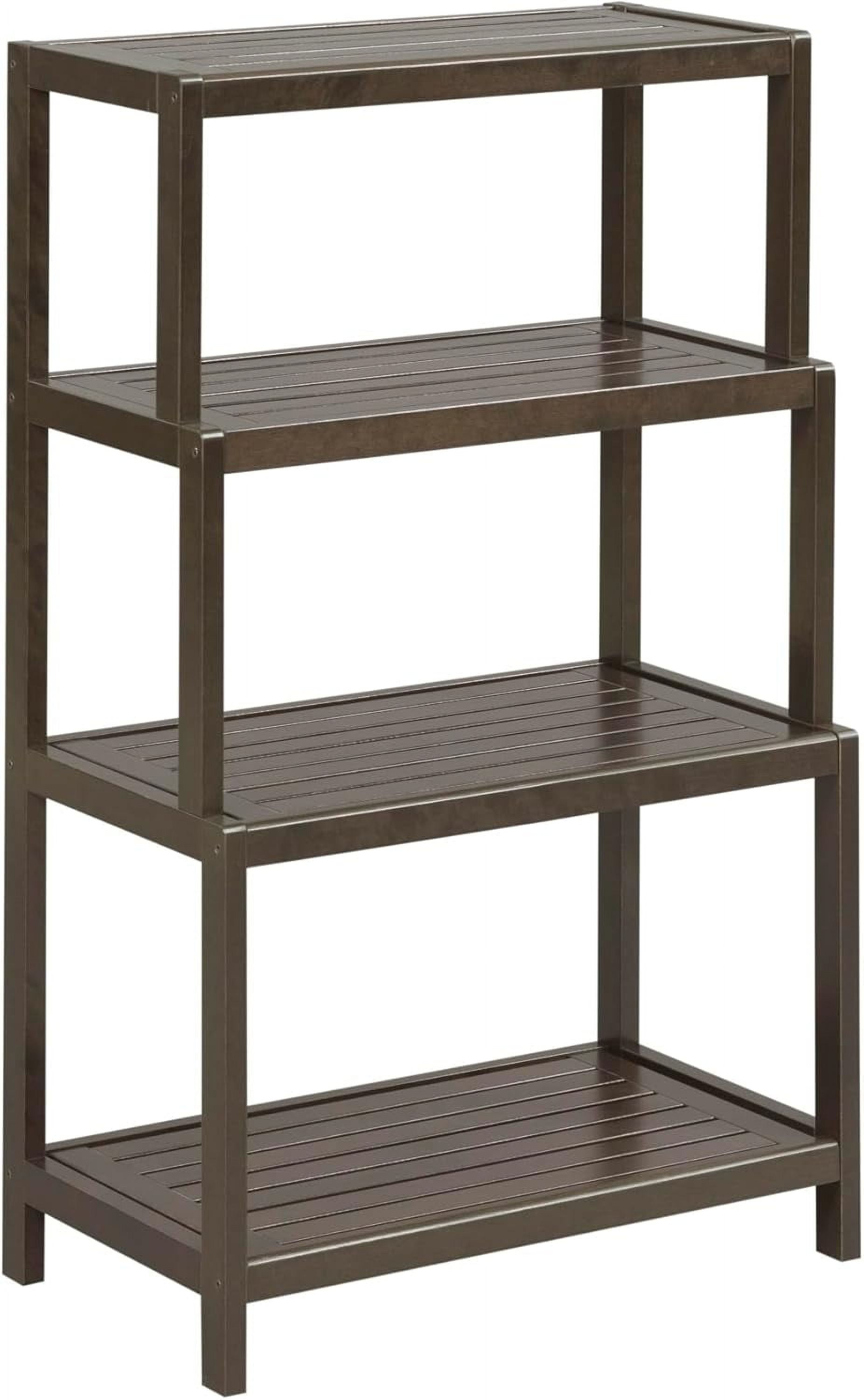 New Ridge Home Goods Dunnsville 4-Tier Step Back Shelf, ESPRESSO ...