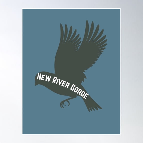 New River Gorge Bird Logo Travel Poster Wall Art, Modern Wall Decor For ...