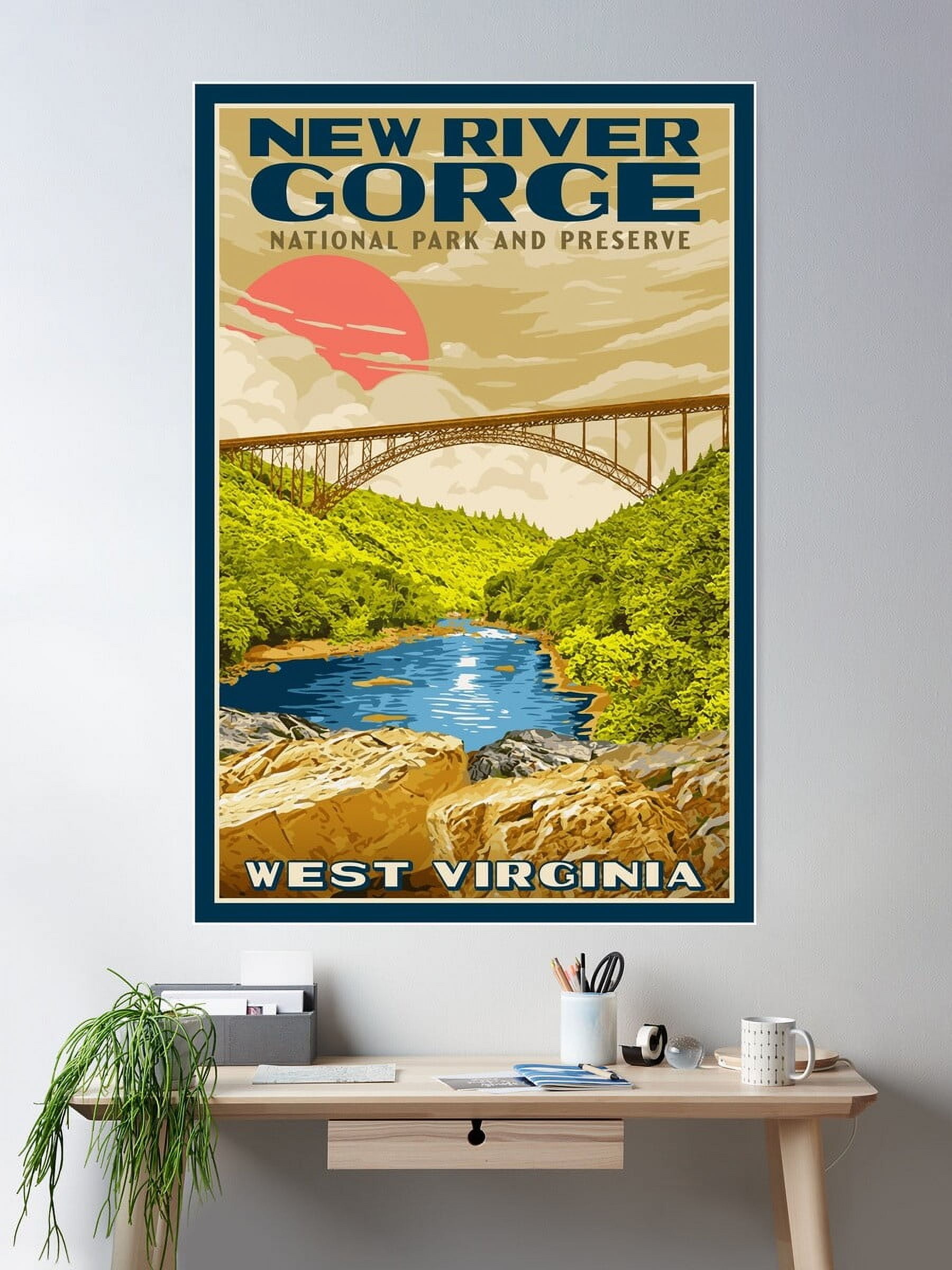 New River Gorge National Park West Virginia Vintage Wpa Poster Style ...