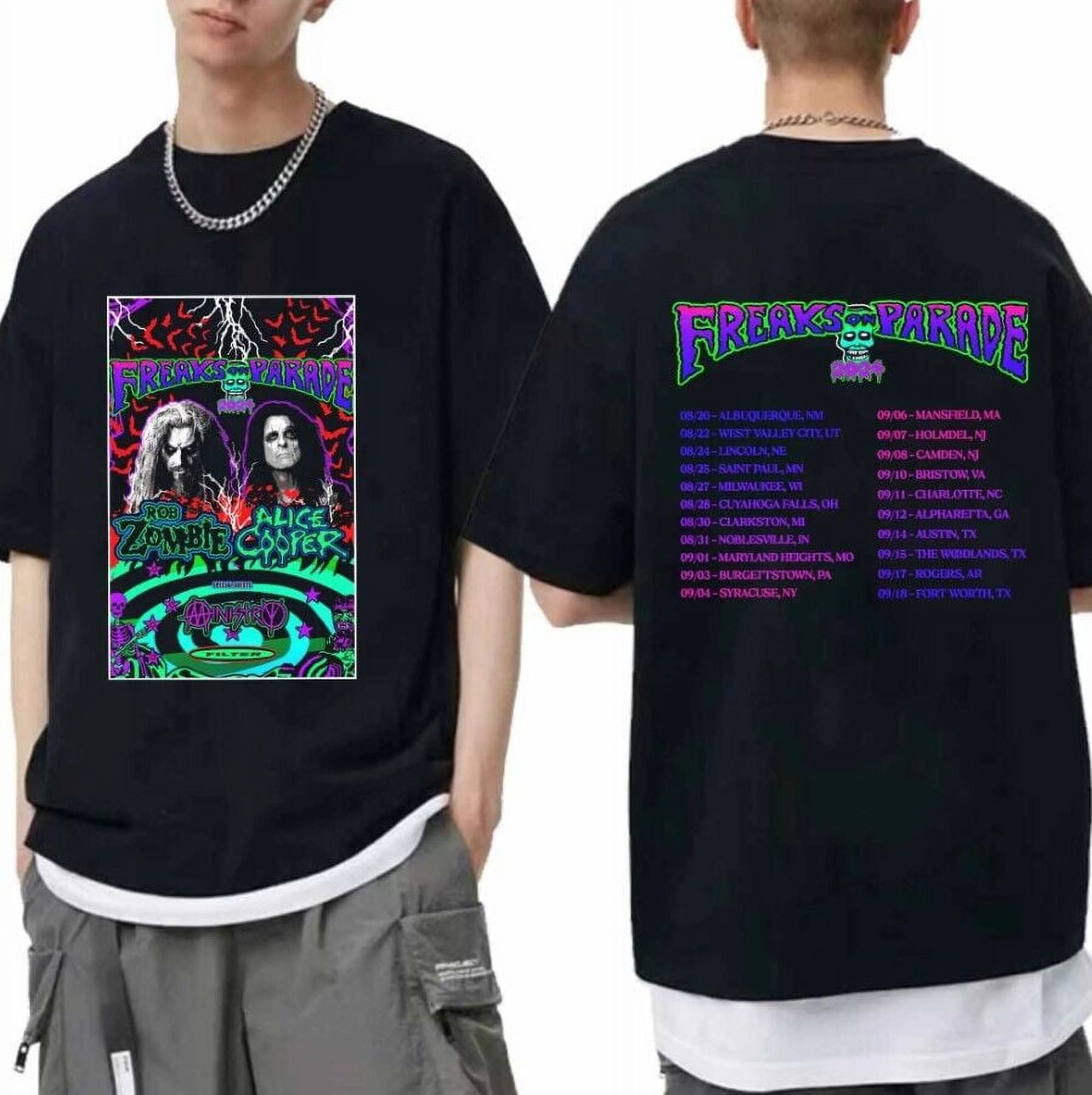 New Rob Zombie And Alice Cooper’S 2024 Tour Shirt All Sizes S To 4XL ...