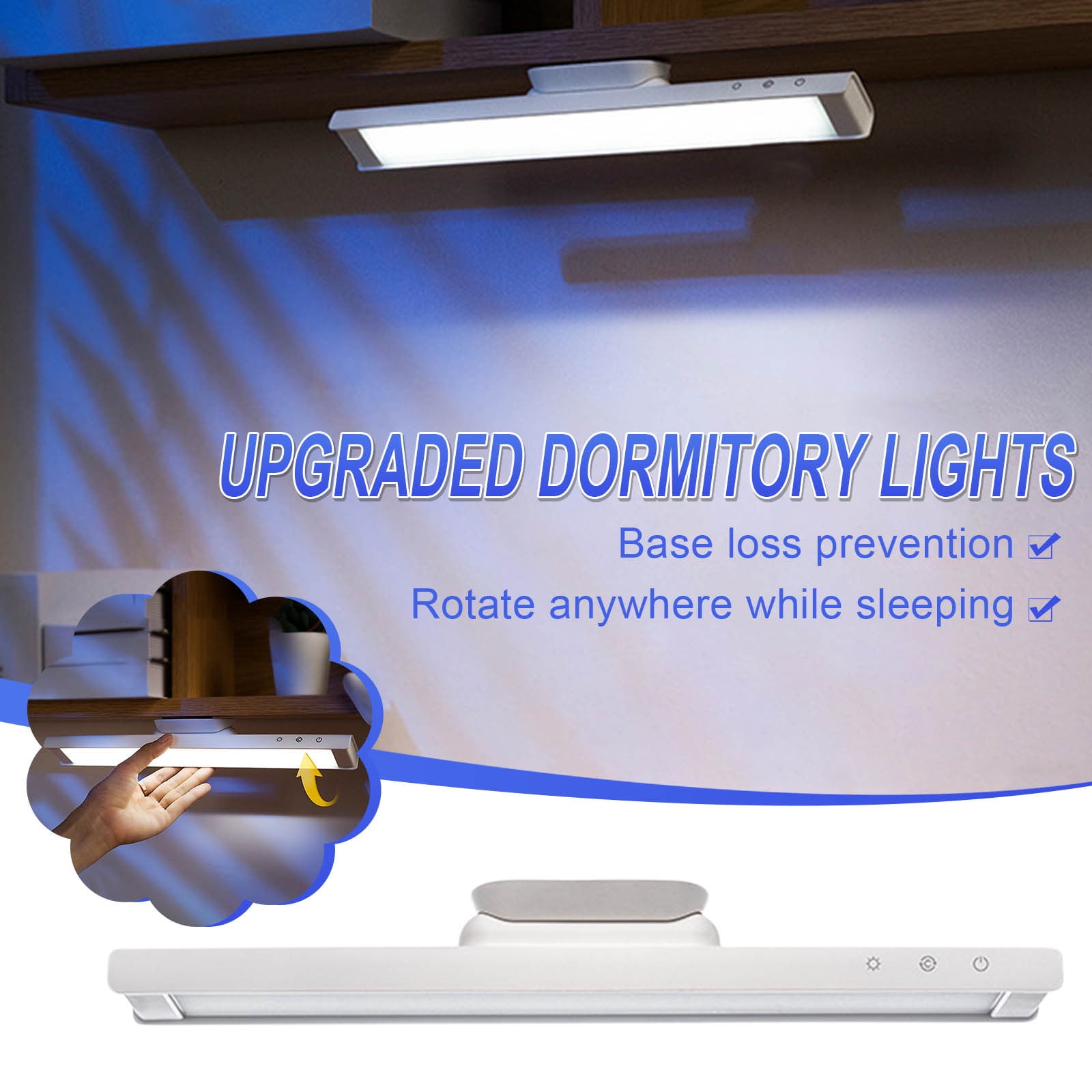 New Rotable Cool Light 32cm Student Dormitory Bedside Light Movable ...