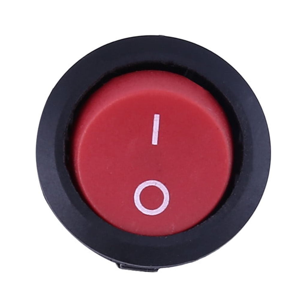 New Round Rocker Switch - 2 - Terminal On/Off Switch with Red Button ...