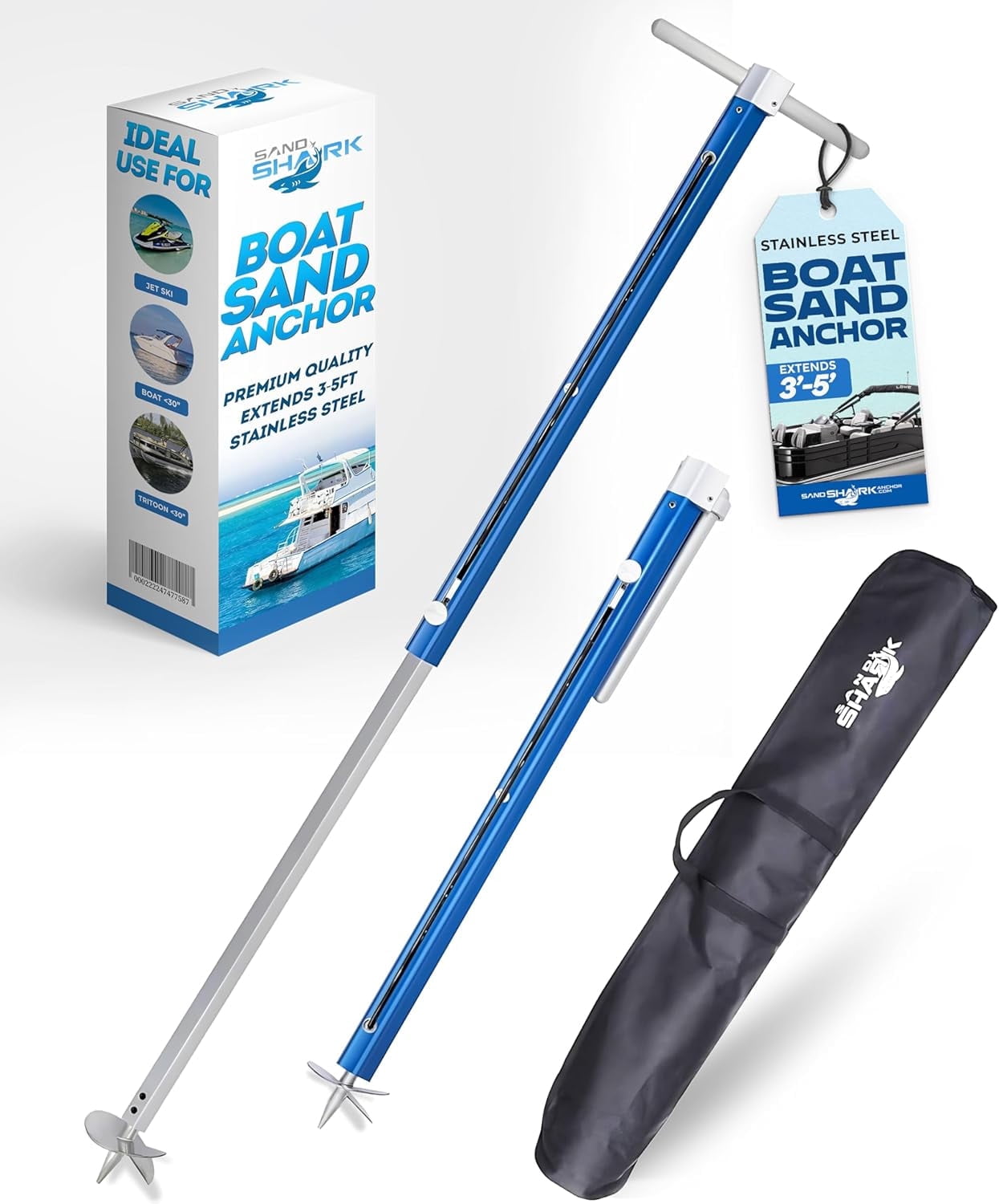 SandShark Ultimate XL 2.0 Stainless Steel & Aluminum Shallow Water Boat ...