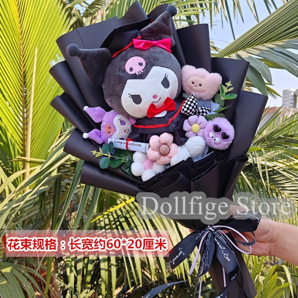 New Sanrio Bouquets Cartoon Pochacco Kuromi Cinnamoroll Dolls With ...