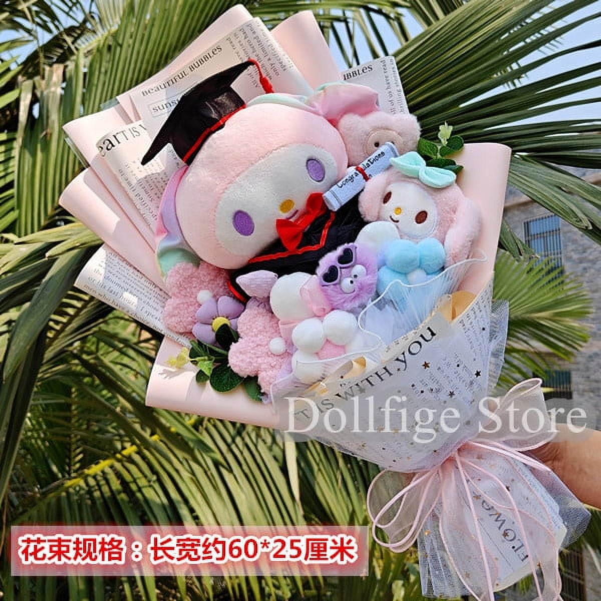 New Sanrio Bouquets Cartoon Pochacco Kuromi Cinnamoroll Dolls With ...