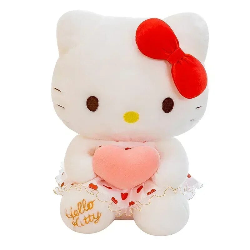 New Sanrio Cartoon Anime Sheer Dress Hello Kitty Plush Doll Big Cute ...