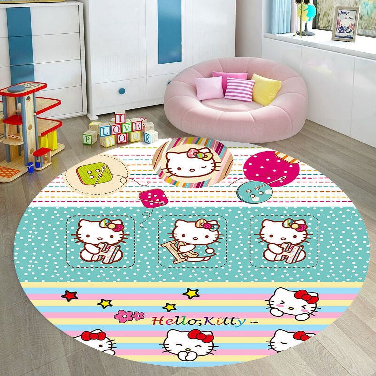 New Sanrio Cartoon Hello Kitty Living Room Carpet Lounge Rug Cute ...