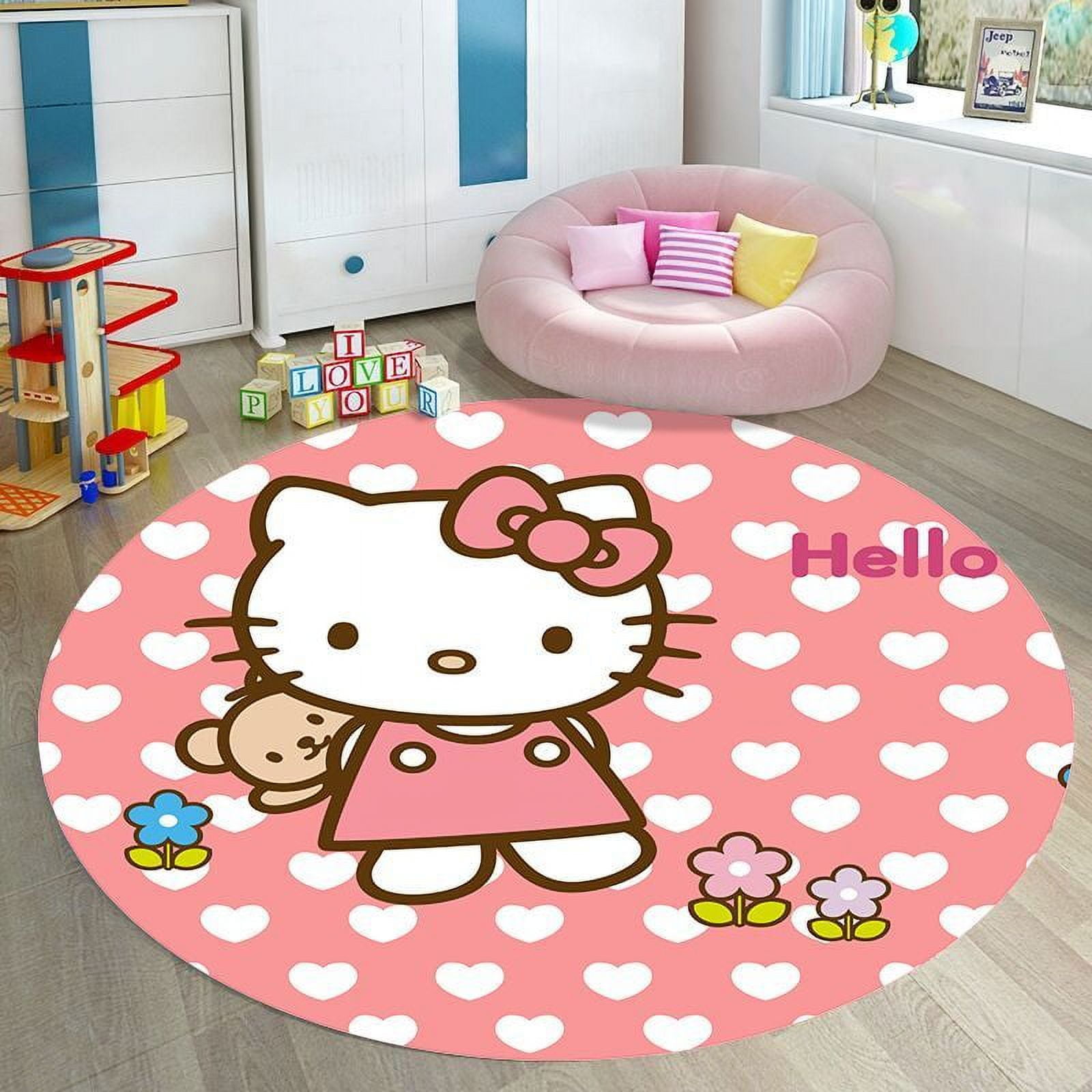 New Sanrio Cartoon Hello Kitty Living Room Carpet Lounge Rug Cute ...