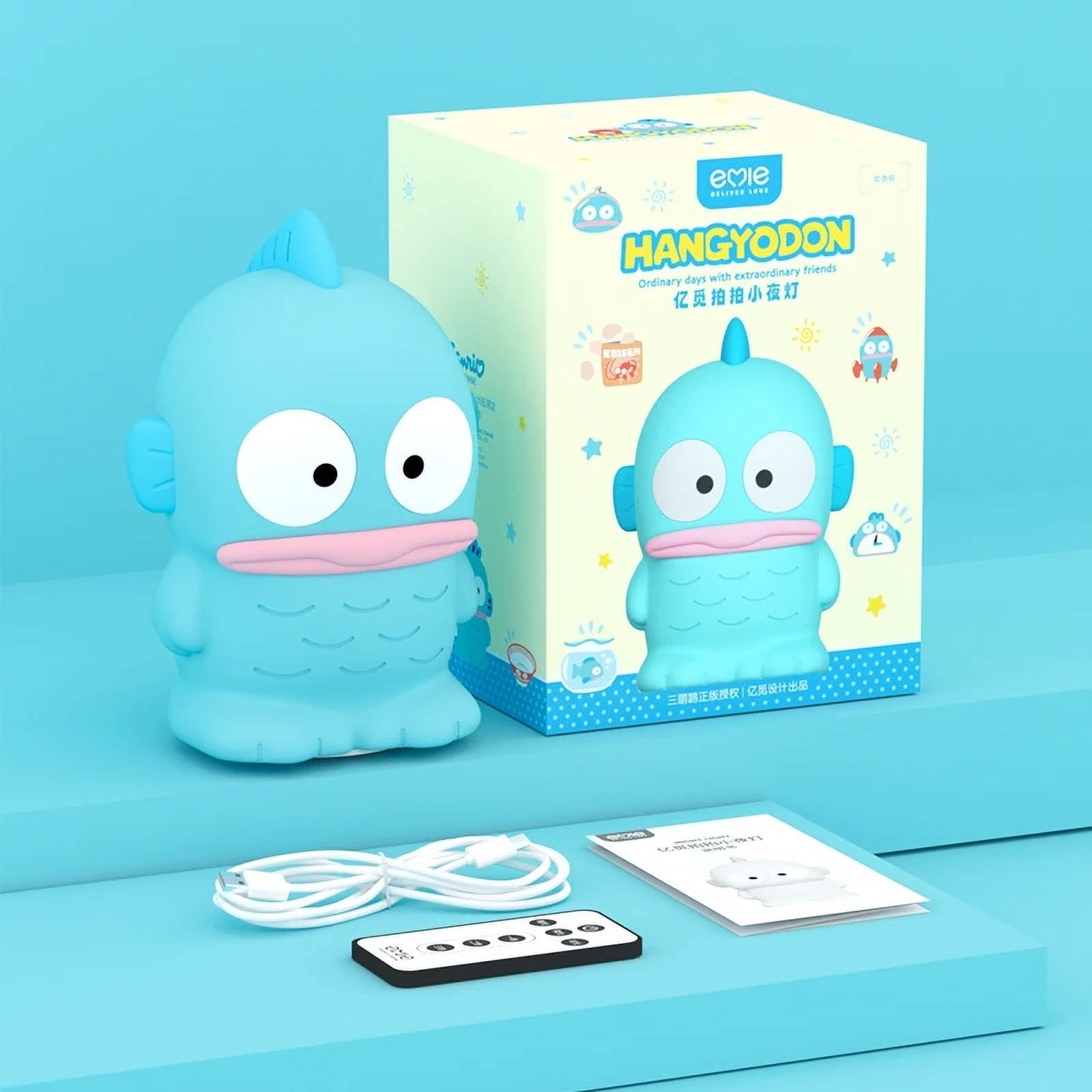 New Sanrio Character Hangyodon Standing Posture Pat Night Light Bedroom ...