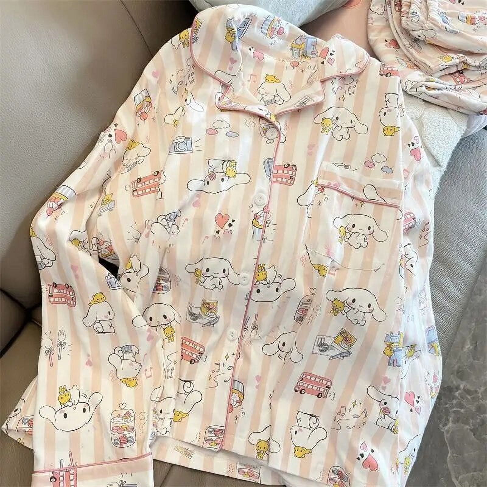 New Sanrio Cinnamoroll Pajamas Women Spring Cute Korean Fashion Print ...