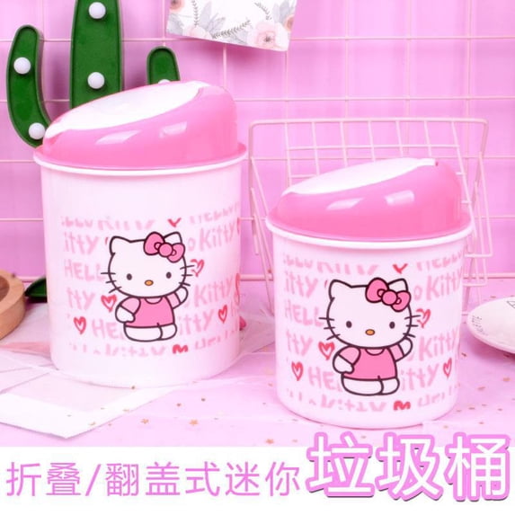 New Sanrio Creative Garbage Can Kawaii Desktop Small with Lid Garbage ...