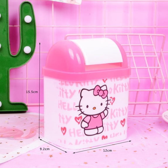 New Sanrio Creative Garbage Can Kawaii Desktop Small with Lid Garbage ...