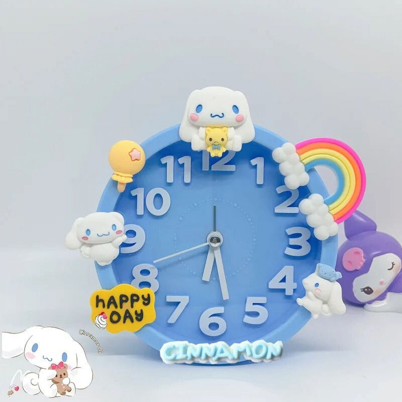 New Sanrio Hello Kitty Alarm Clock Anime Figure Y2K Girls Silent Clock ...