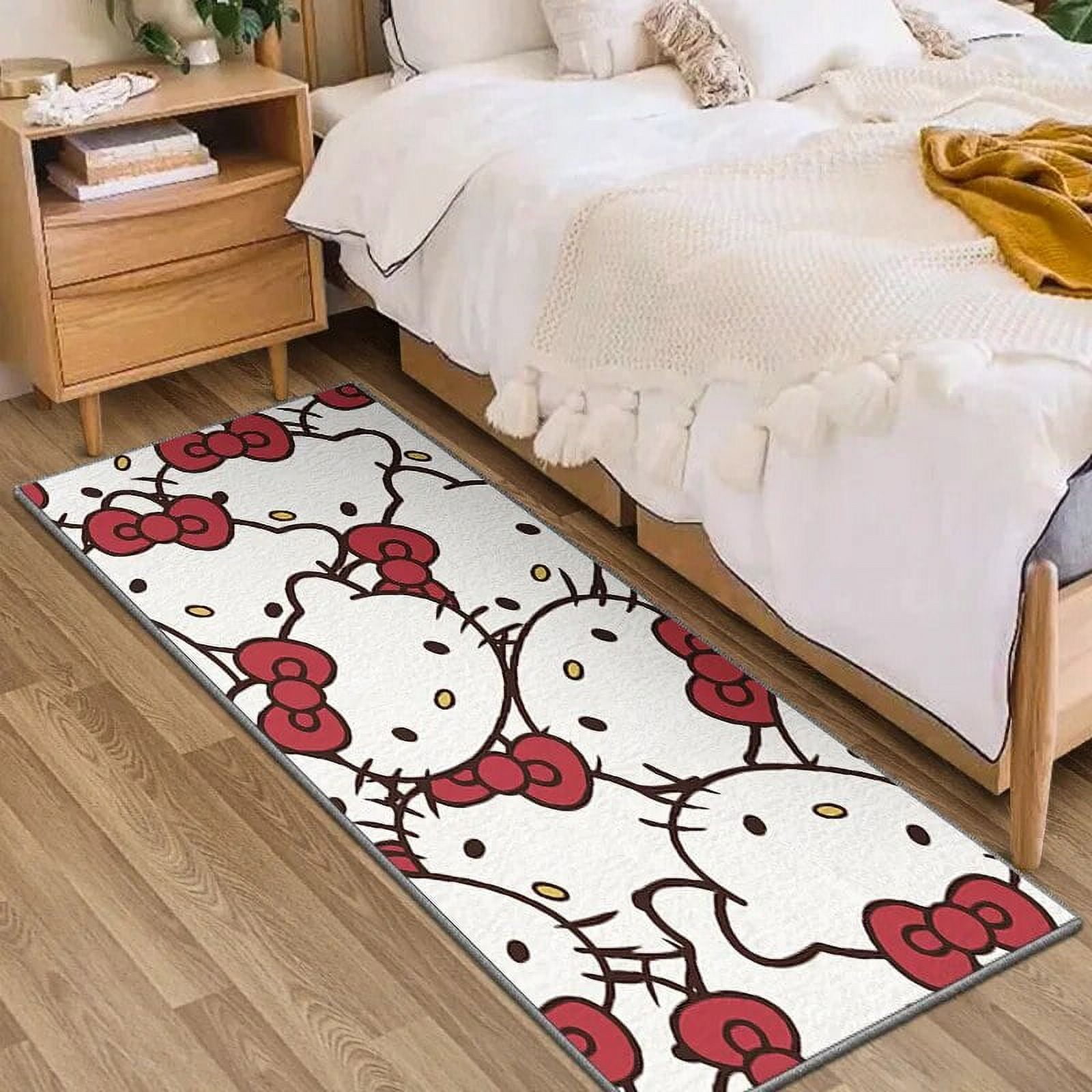 New Sanrio Hello Kitty Carpet Bedroom Long Bed Blanket Kuromi Cute Girl ...