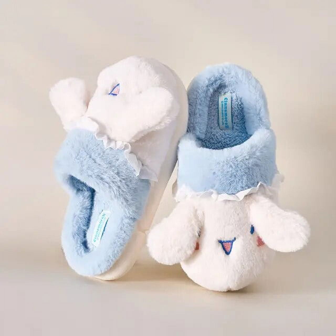 New Sanrio Hello Kitty Plush Shoes Kawaii Slippers Kuromi Cute Girl ...