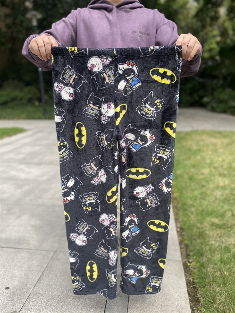 New Sanrio KT Y2k Autumn Hellokitty Batman Pajama Pants Cartoon Hip Hop Ladies Warm Casual Plush ...