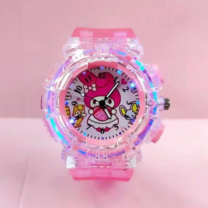New Sanrio Kawaii Anime Luminous Led Watch Cinnamoroll Kuromi My Melody ...