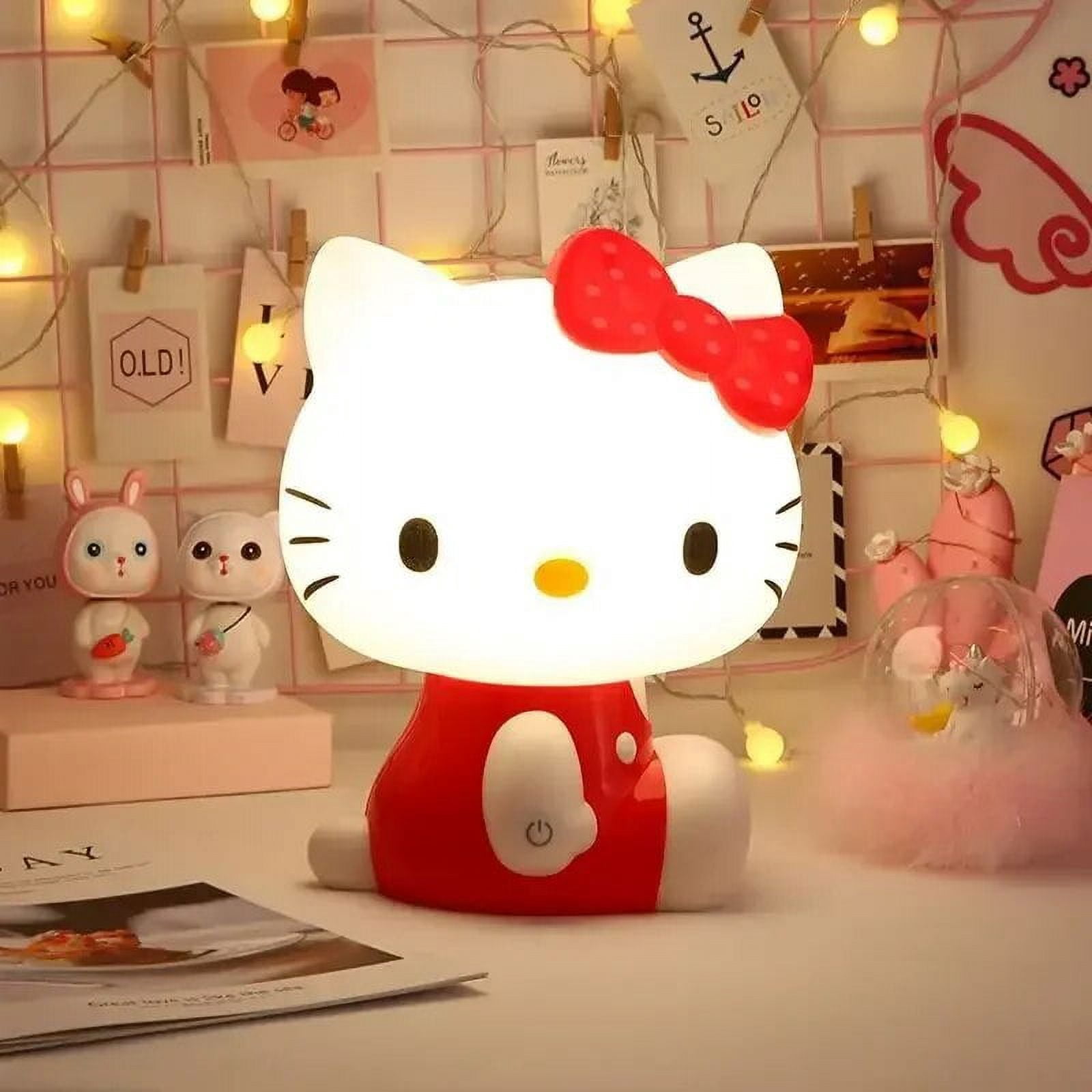 New Sanrio Kawaii HelloKitty Anime Cartoon LED Table Lamp Bedroom Night ...