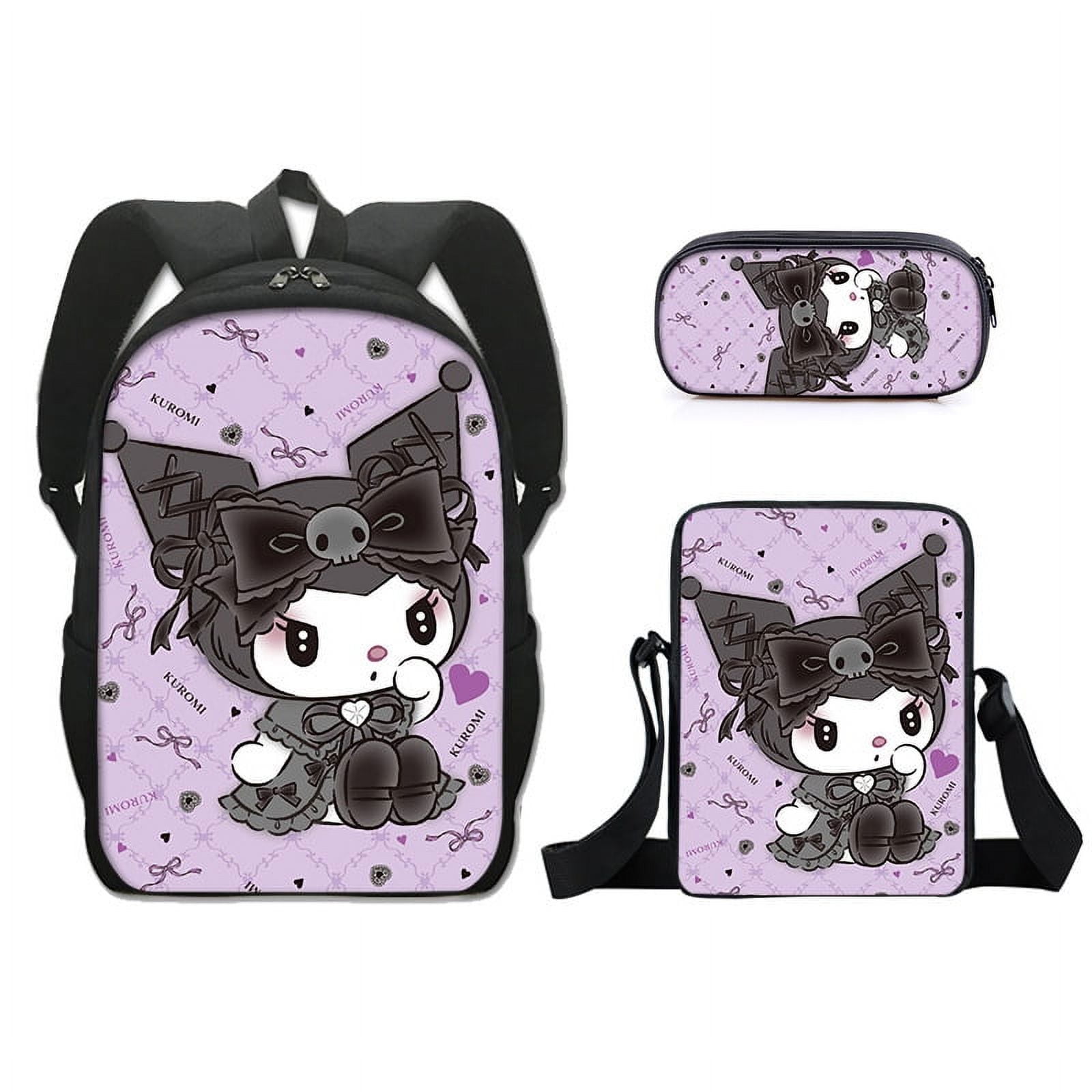 New Sanrio Kuromi Kuromi backpack, student backpack, 3-piece pencil ...