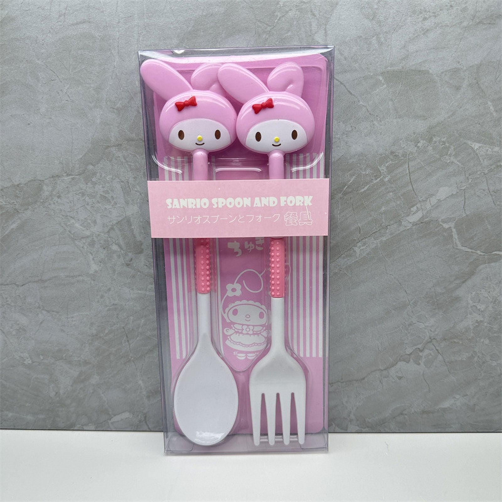 New Sanrio Kuromi Shaped Spoon And Fork Combination Hellokitty ...