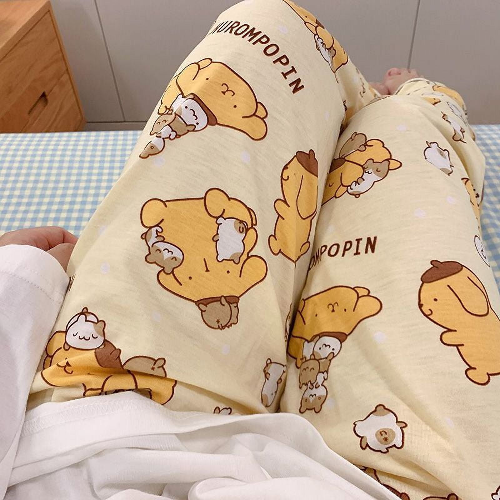 New Sanrio Pom Pom Purin Pajama Pants Women Summer Long Sleepwear ...