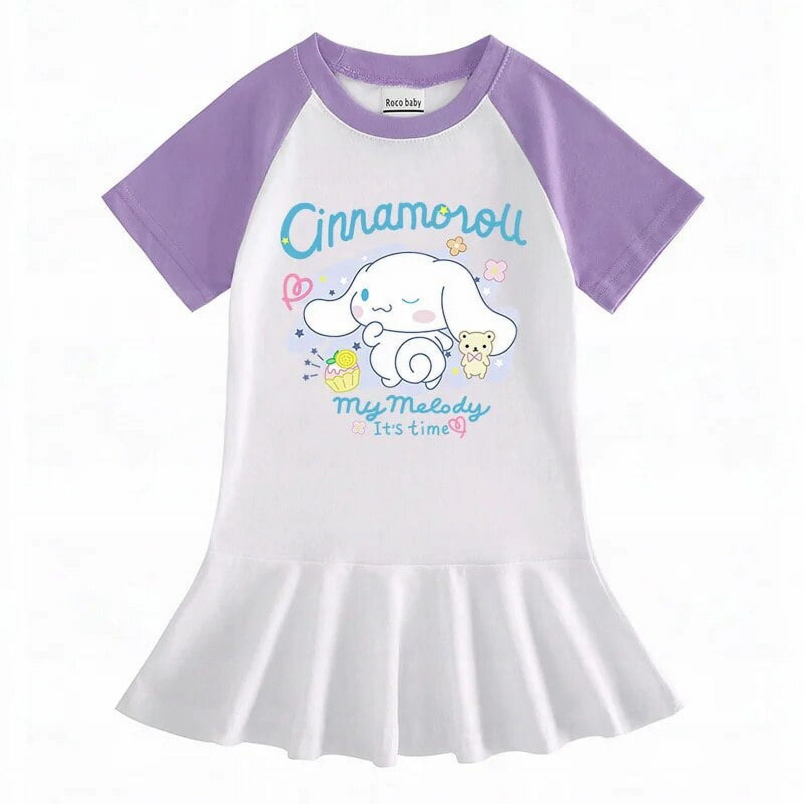 New Sanrio Summer Clothing Cinnamoroll Cartoon Half Sleeved Cute Girls ...