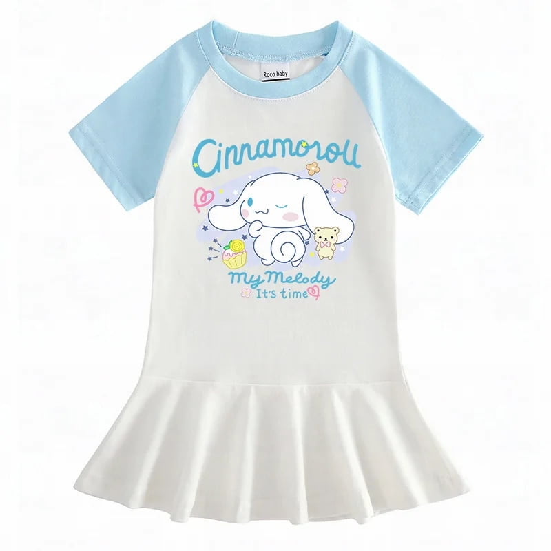 New Sanrio Summer Clothing Cinnamoroll Cartoon Half Sleeved Cute Girls ...