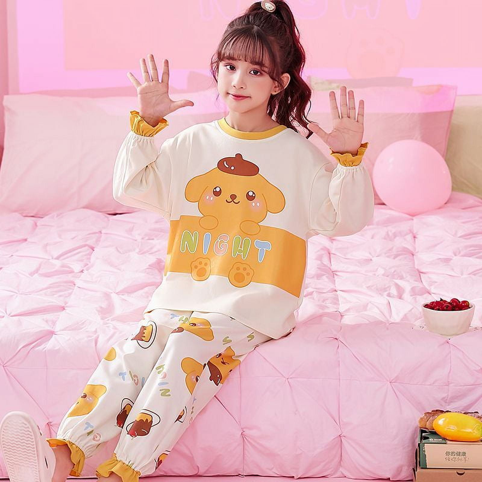 New Sanrios Cinnamoroll Child Pajamas Sets Sleepwear Long Sleeve Pants ...