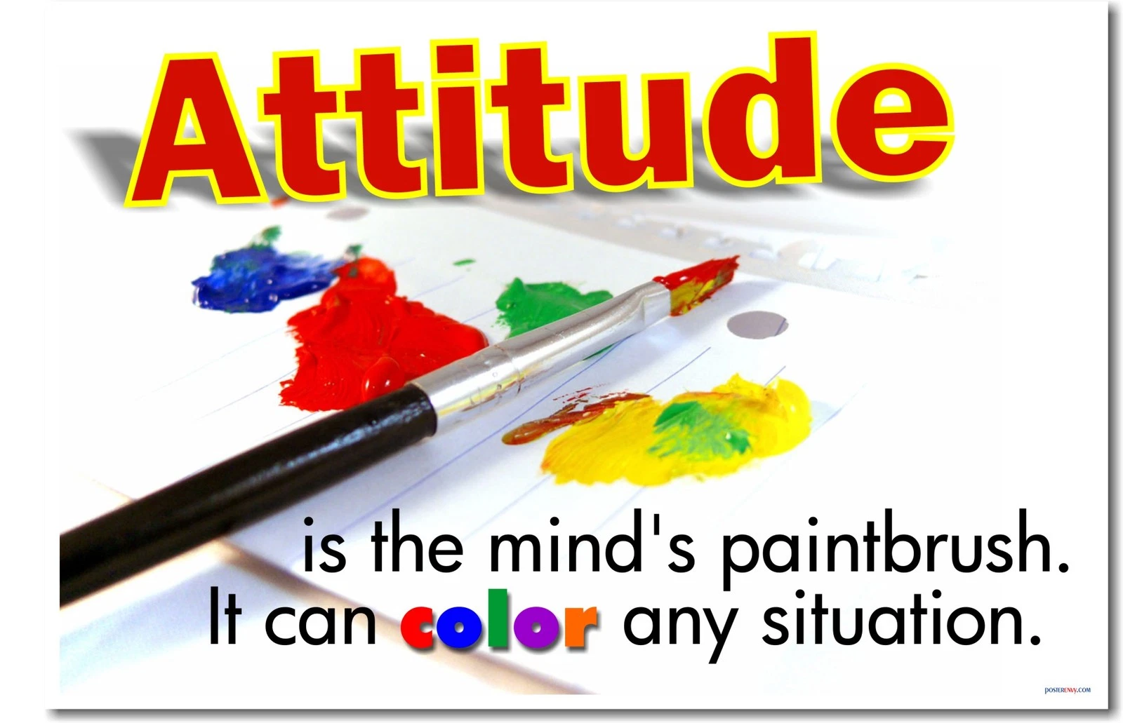 New School Classroom Motivational Poster - Attitude Is The Mind'S ...