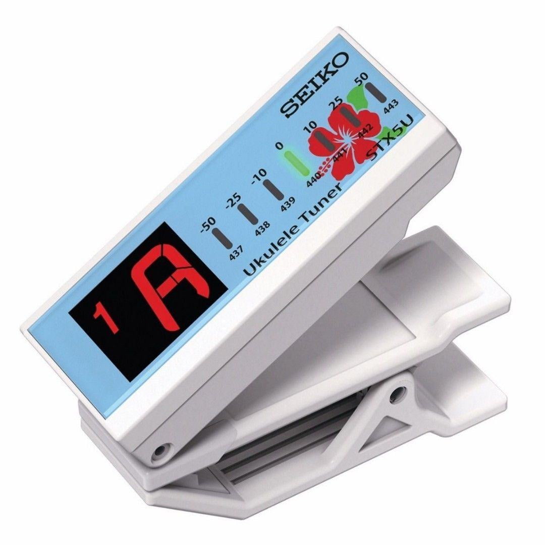New Seiko Model STX5UWE Clip-On Adjustable Ukulele Tuner, White ...
