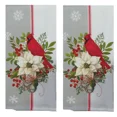 New Set Of 2 Kay Dee Designs Winterberry Garden Poinsettia Cardinal ...