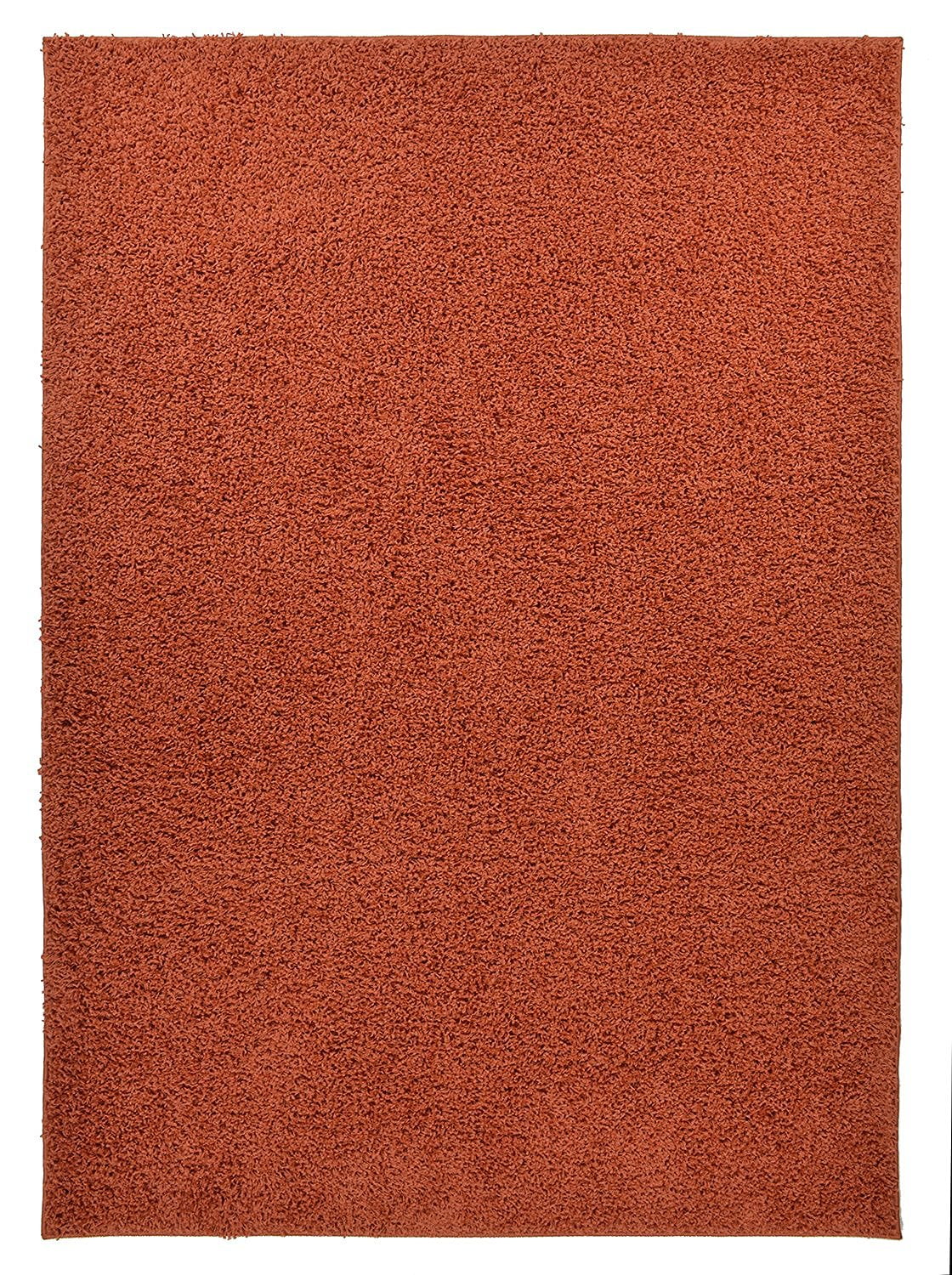 Rug Styles New Shaggy Collection Solid Color Burnt Orange Shag Rug ...
