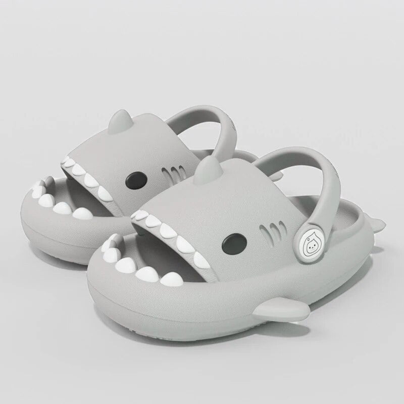 New Shark Slippers Kids Soft Beach Cloud Platform Indoor Slides Summer ...