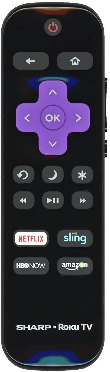 New Sharp LC-RCRUS-17 Roku TV Remote Control With Netflix, Sling, HBO ...