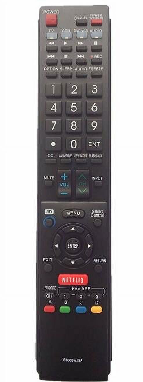 Sharp AQUOS TV Replacement Remote Control GB005WJSA, Wireless, Black ...