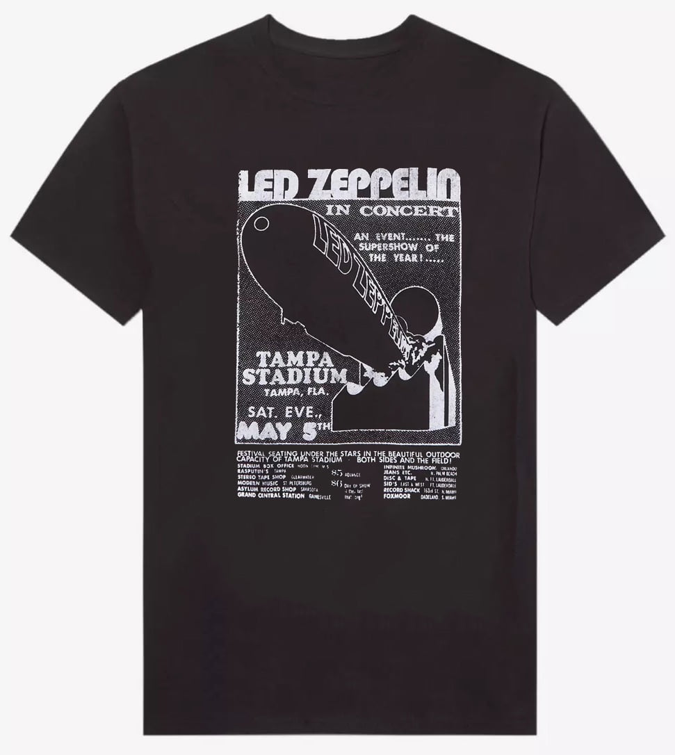 New Shirt Led Zeppelin Tampa Stadium Concert T-Shirt Funny Shirt ...