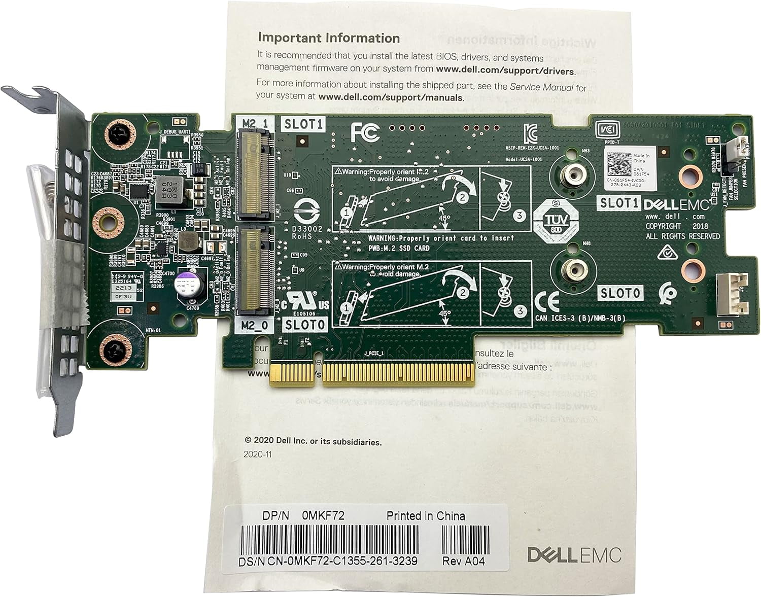 New Short Low Profile Bracket PCIE X8 to M.2 BOSS Adapter Compatible ...