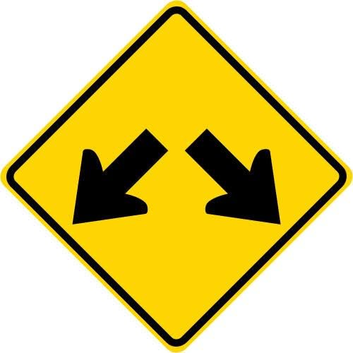 New Sign DOUBLE ARROW SYMBOL Road Street Warning Traffic Sign 12x12 ...