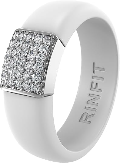 New! Silicone Ring with Metal and Stones - Walmart.com