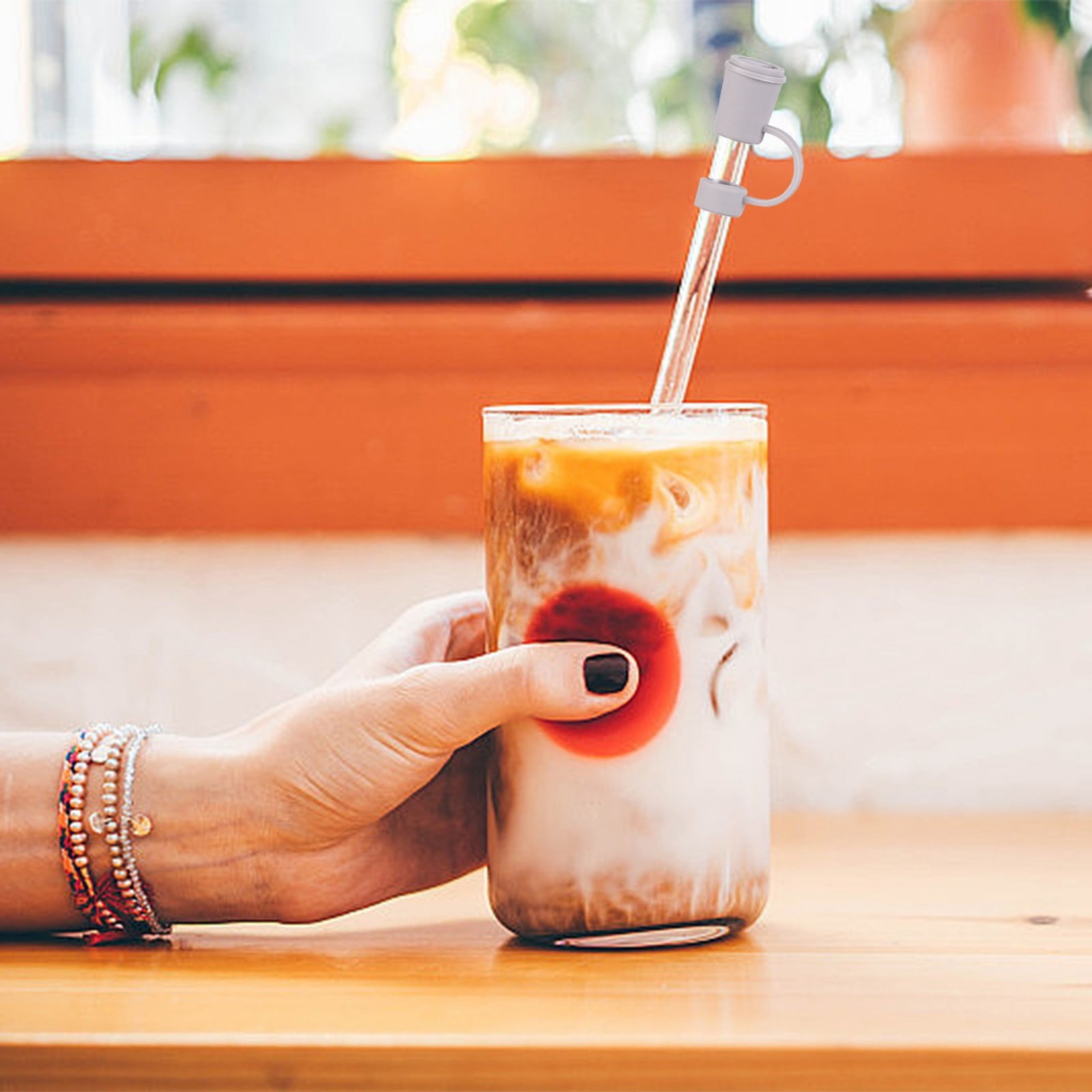 New Silicone Straw Plug Simple Cute Milk Tea Shaped Straw Cover ...