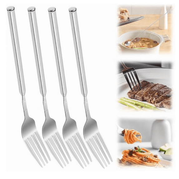 New Silver Extendable Fork Long Fork Prank 8.5in Expandable Telescoping ...