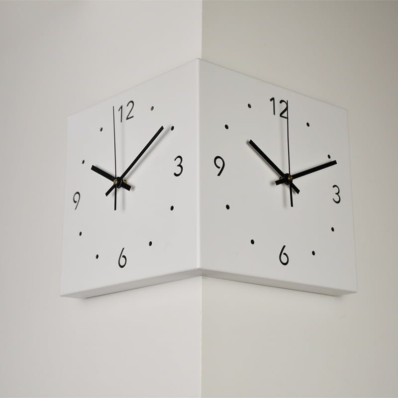 New Simple Fashion Stickers Wall Clocks Creative Positive Corner Clock ...