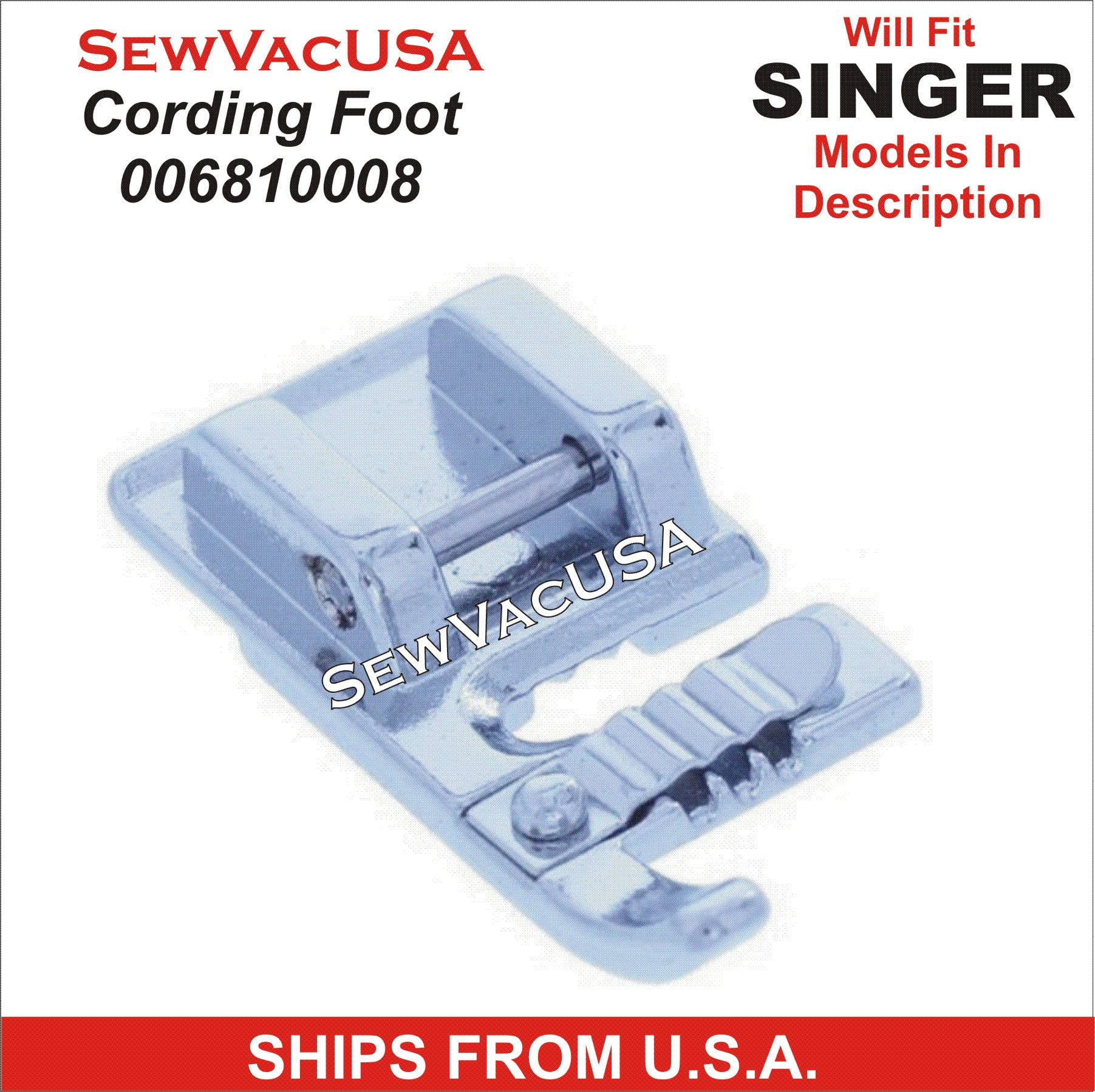 New Singer Compatible Cording Foot 006810008 Fits Heavy Duty Models In ...