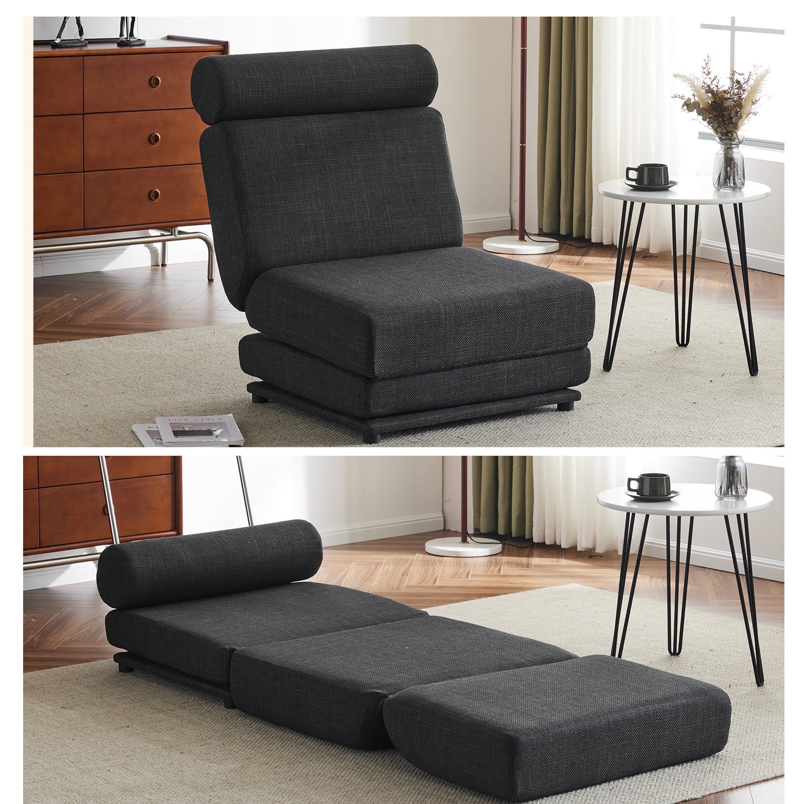 New Single Sofa Chair Foldable Single Sofa Bed with Pillow,Portable ...