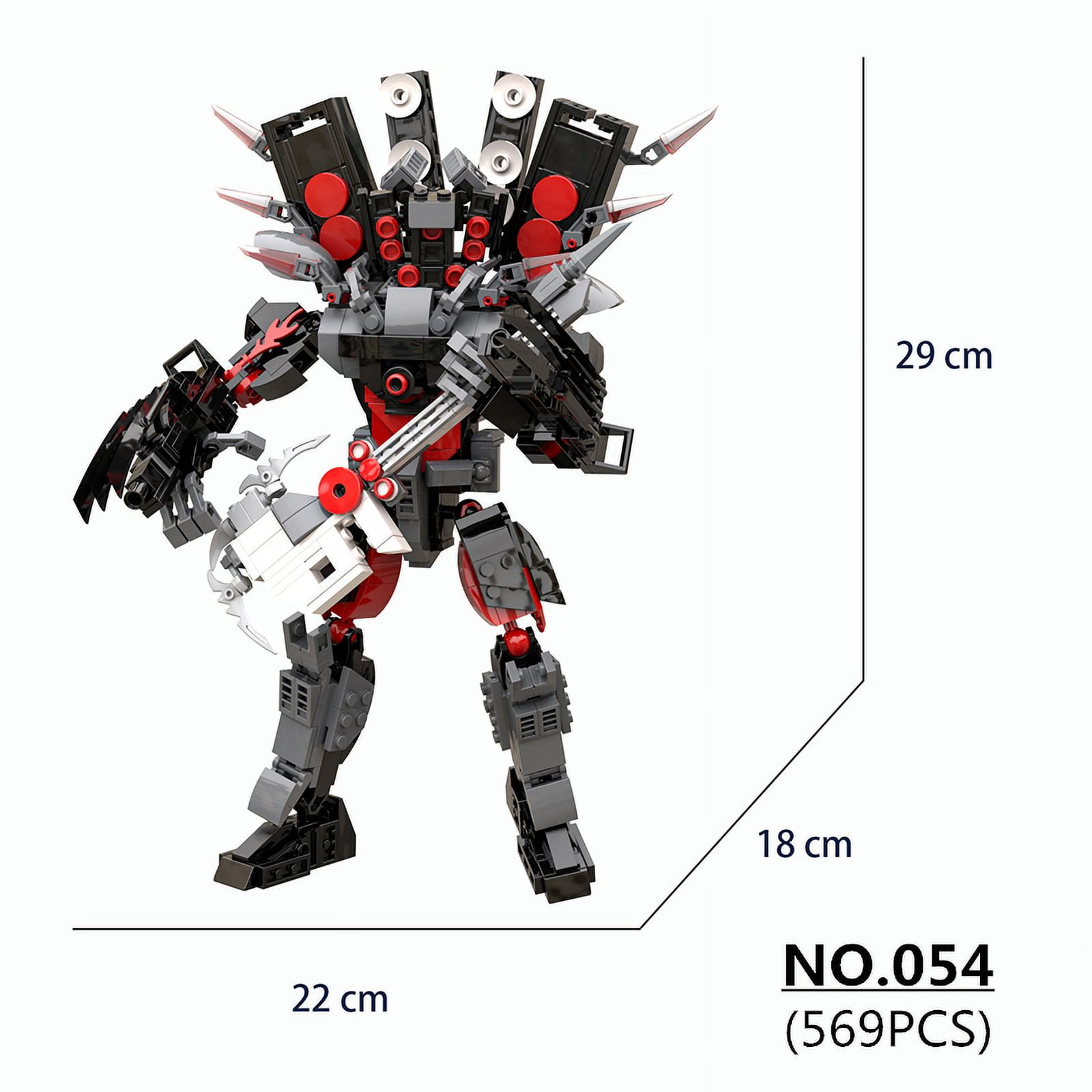 New Skibidi Toilet Building Blocks Set Gold Clock Man With Sword Guitor ...